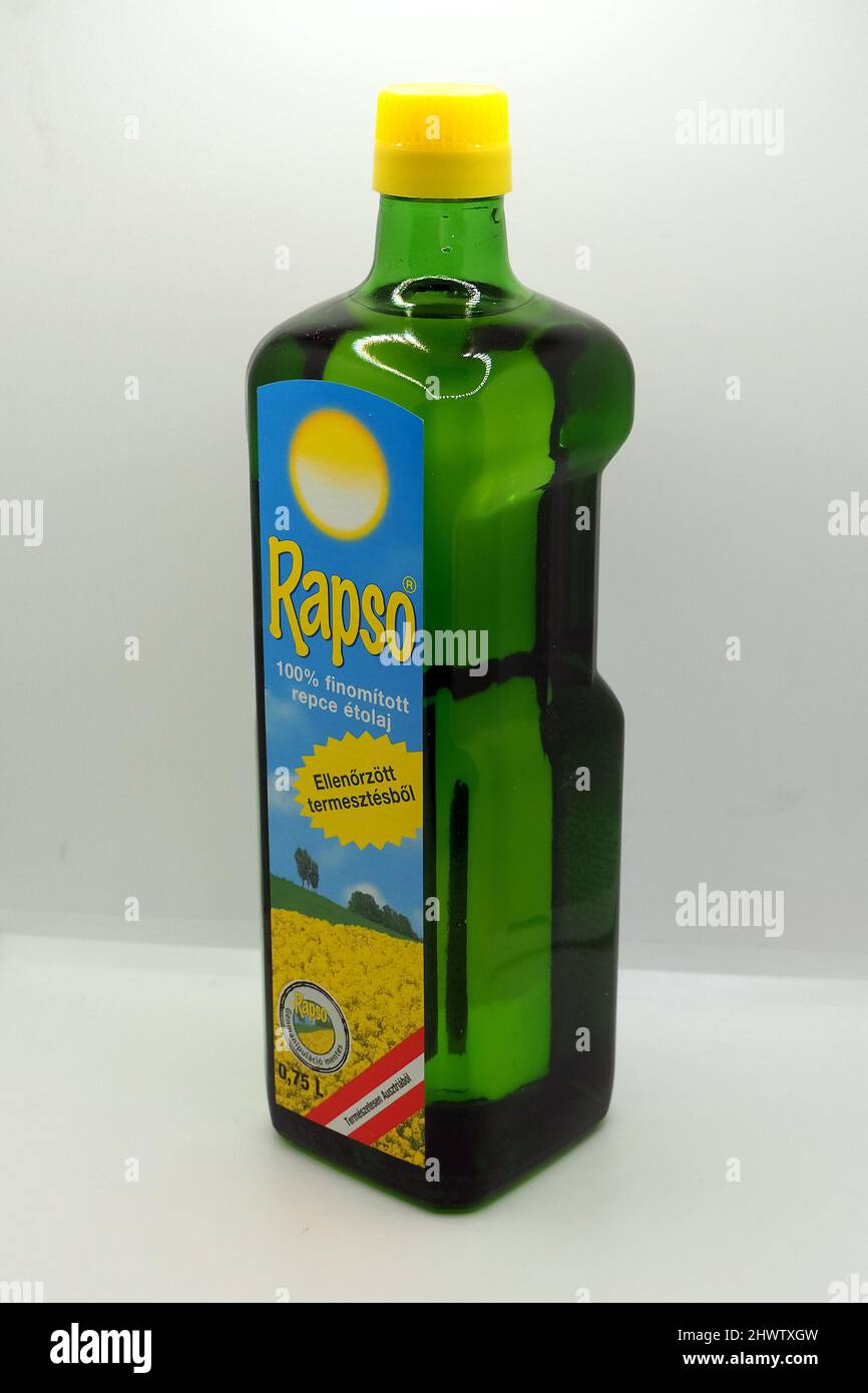 rapeseed oil, Rapsöl, repceolaj, Rapso Stock Photo - Alamy