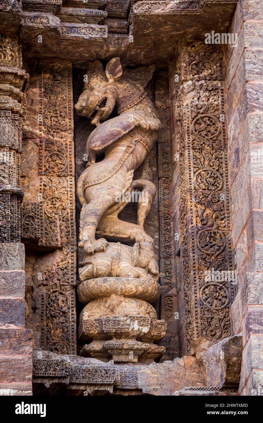 Royal Guard of Konark - Gajasimha (Lion Upon Elephant Upon Man at the ...