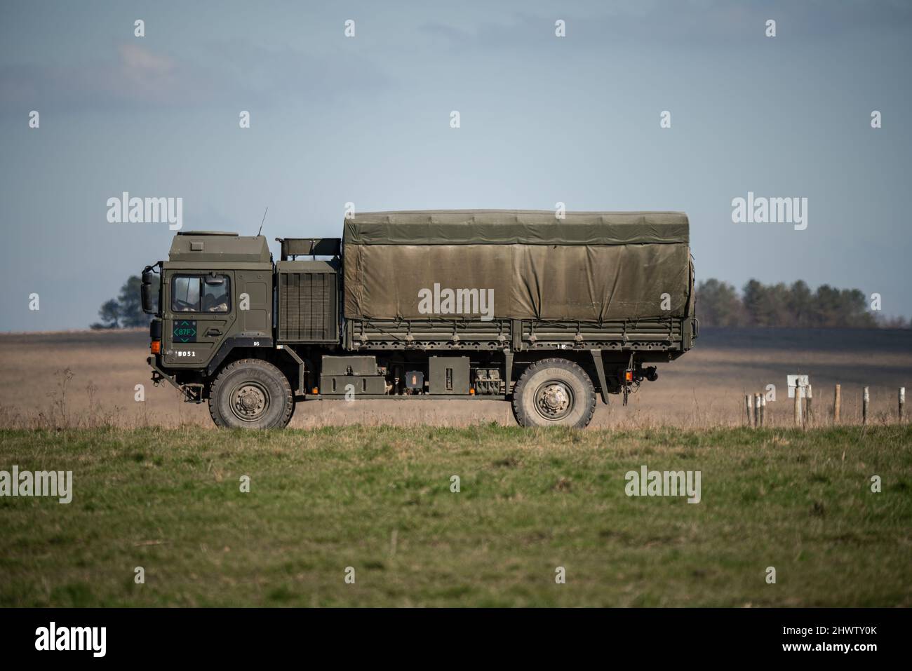 British army MAN SV 4x4 Utility Vehicle Truck tank in action on a ...