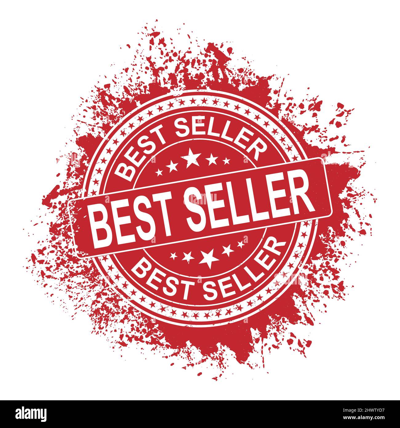 Abstract Grungy Best Seller Rubber Stamp Sign with Circle Shape ...