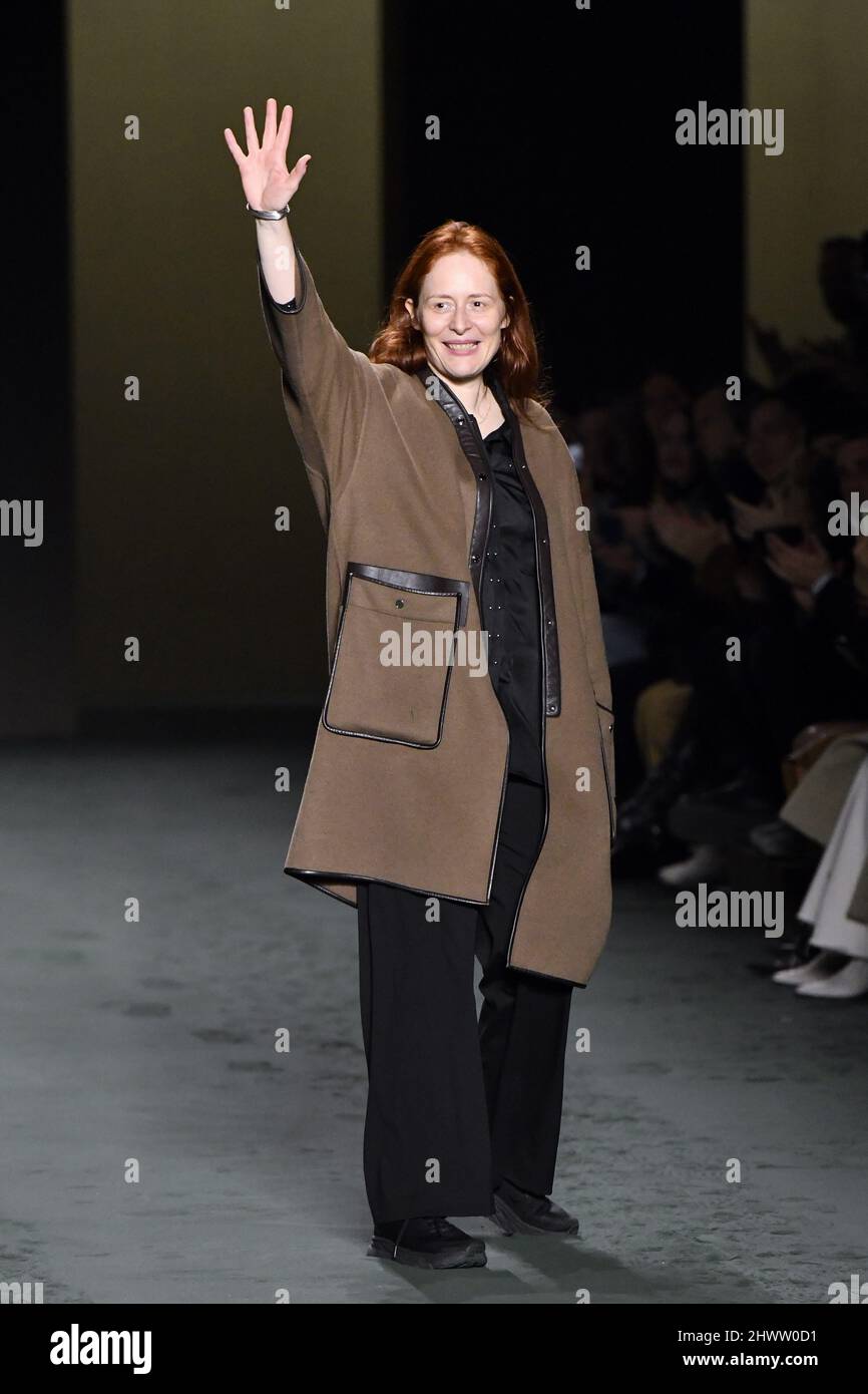 Paris, France. 05th Mar, 2022. Designer Nadège Vanhee-Cybulski walks on ...