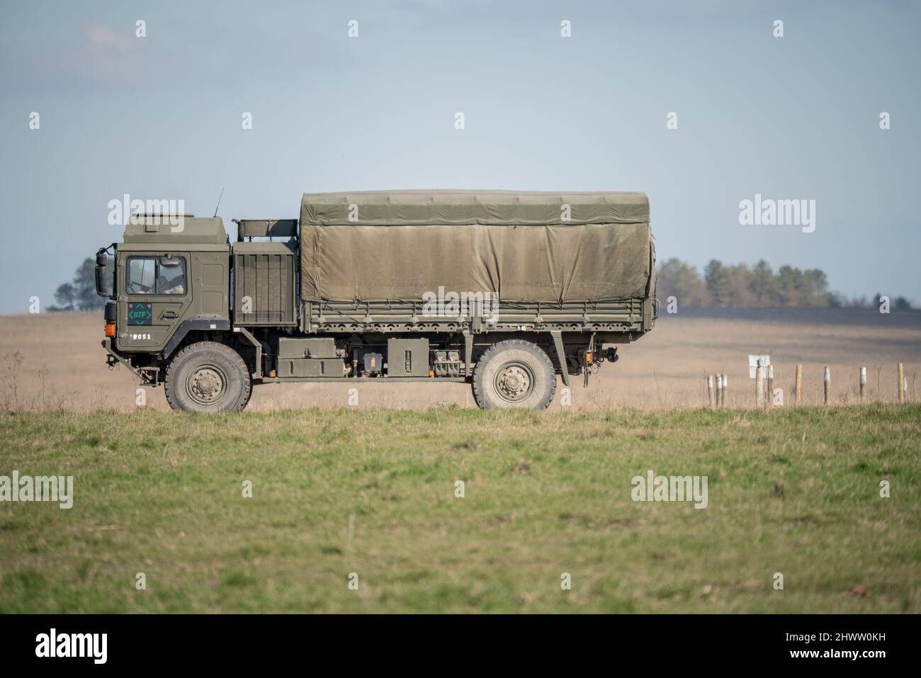 British army MAN SV 4x4 Utility Vehicle Truck tank in action on a ...