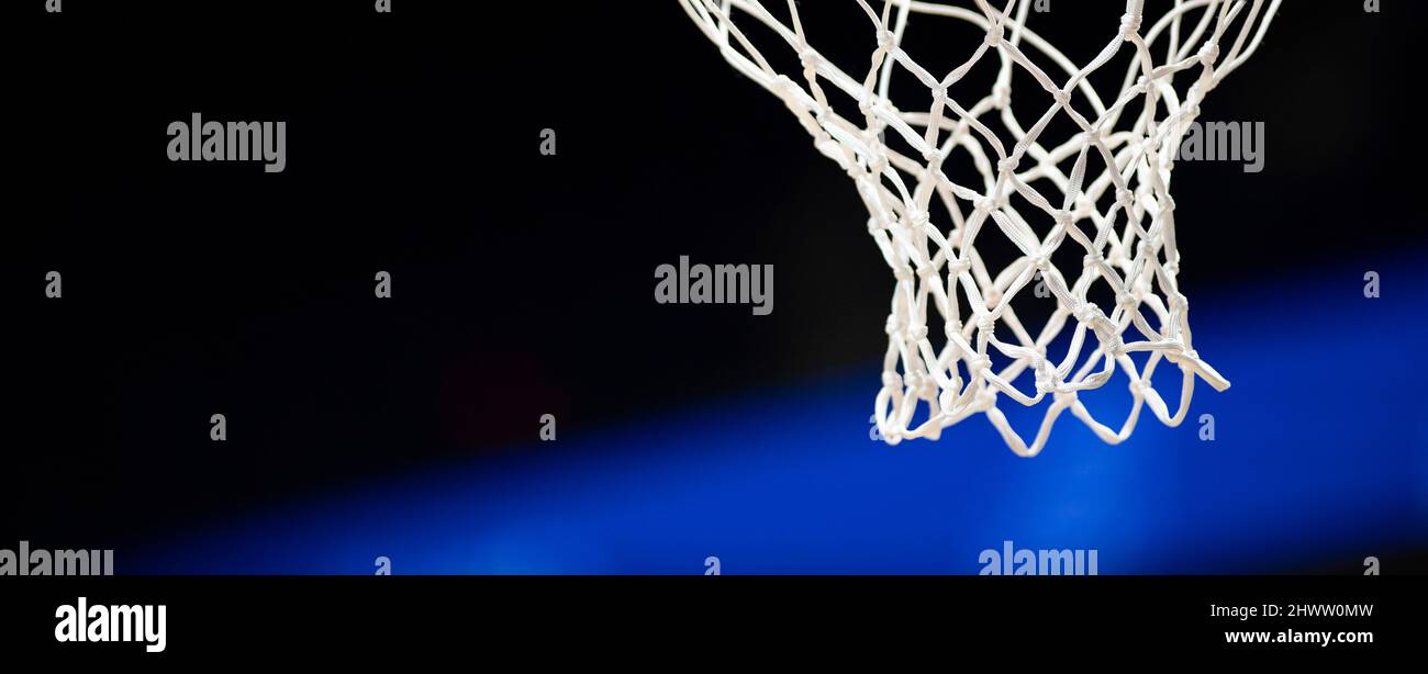 Basketball hoops against dark background. Banner art concept ...