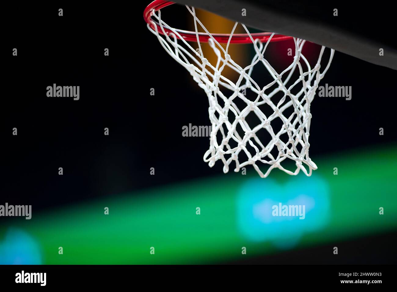 Basketball hoops against dark background. Banner art concept ...