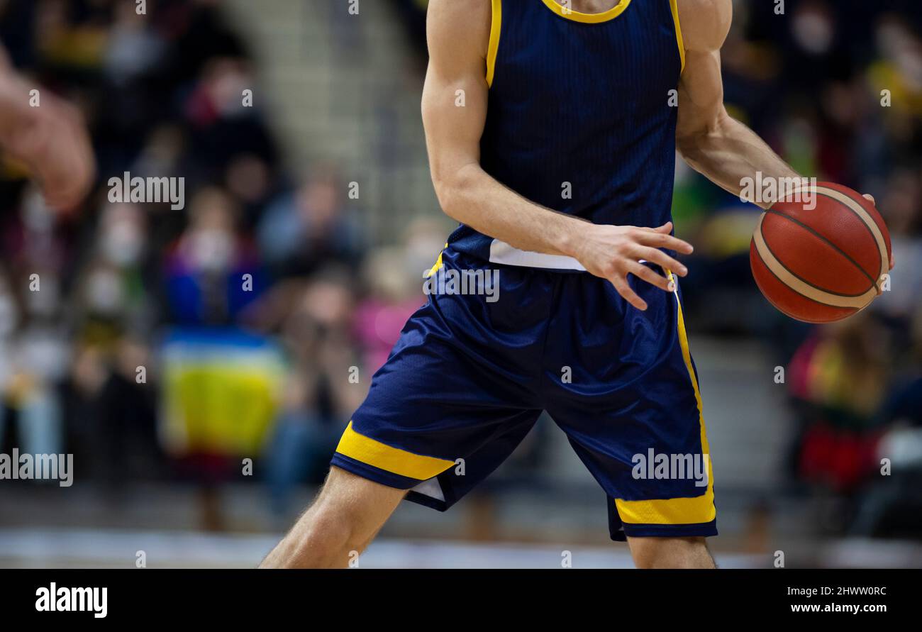 Professional basketball players in action. Sports background for app ...