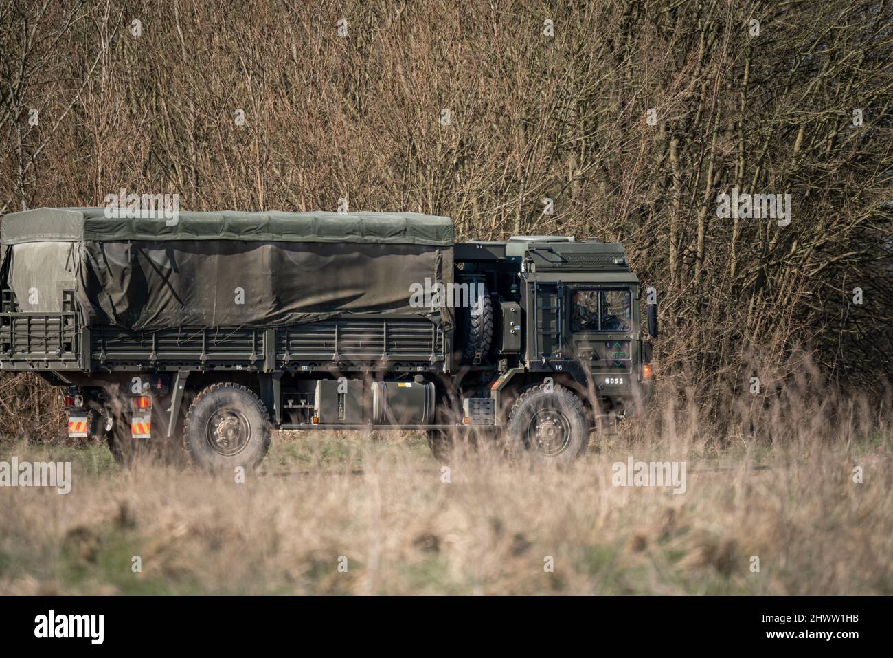 British army MAN SV 4x4 Utility Vehicle Truck tank in action on a ...