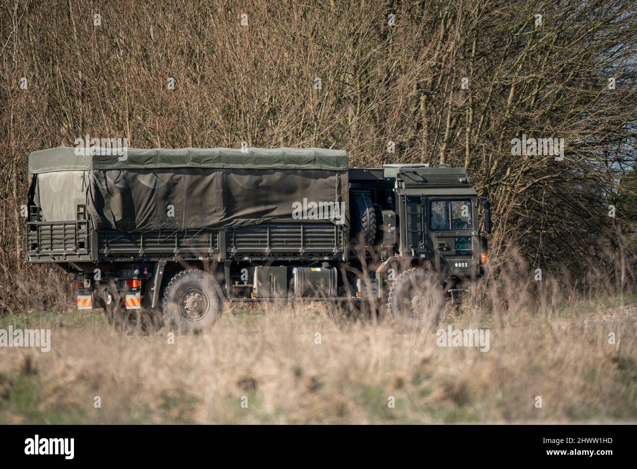 British army MAN SV 4x4 Utility Vehicle Truck tank in action on a ...