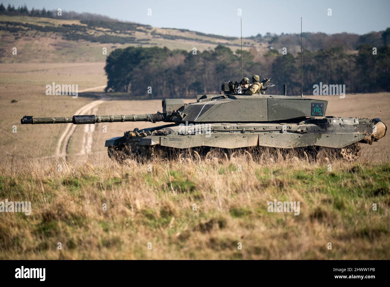 British army FV4034 Challenger 2 main battle tank with the commander ...