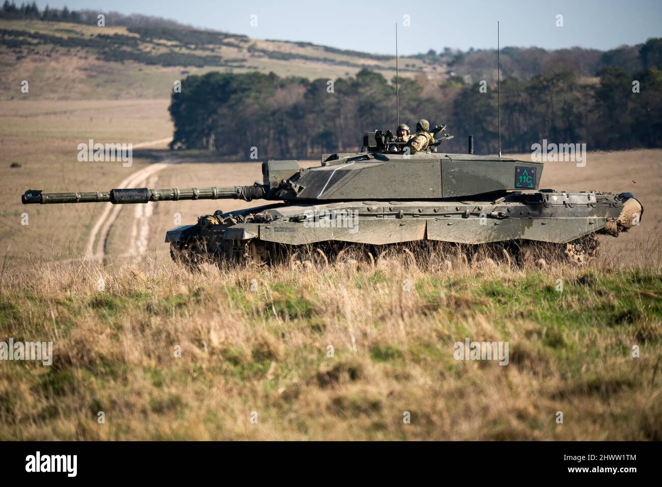 British army FV4034 Challenger 2 main battle tank with the commander ...