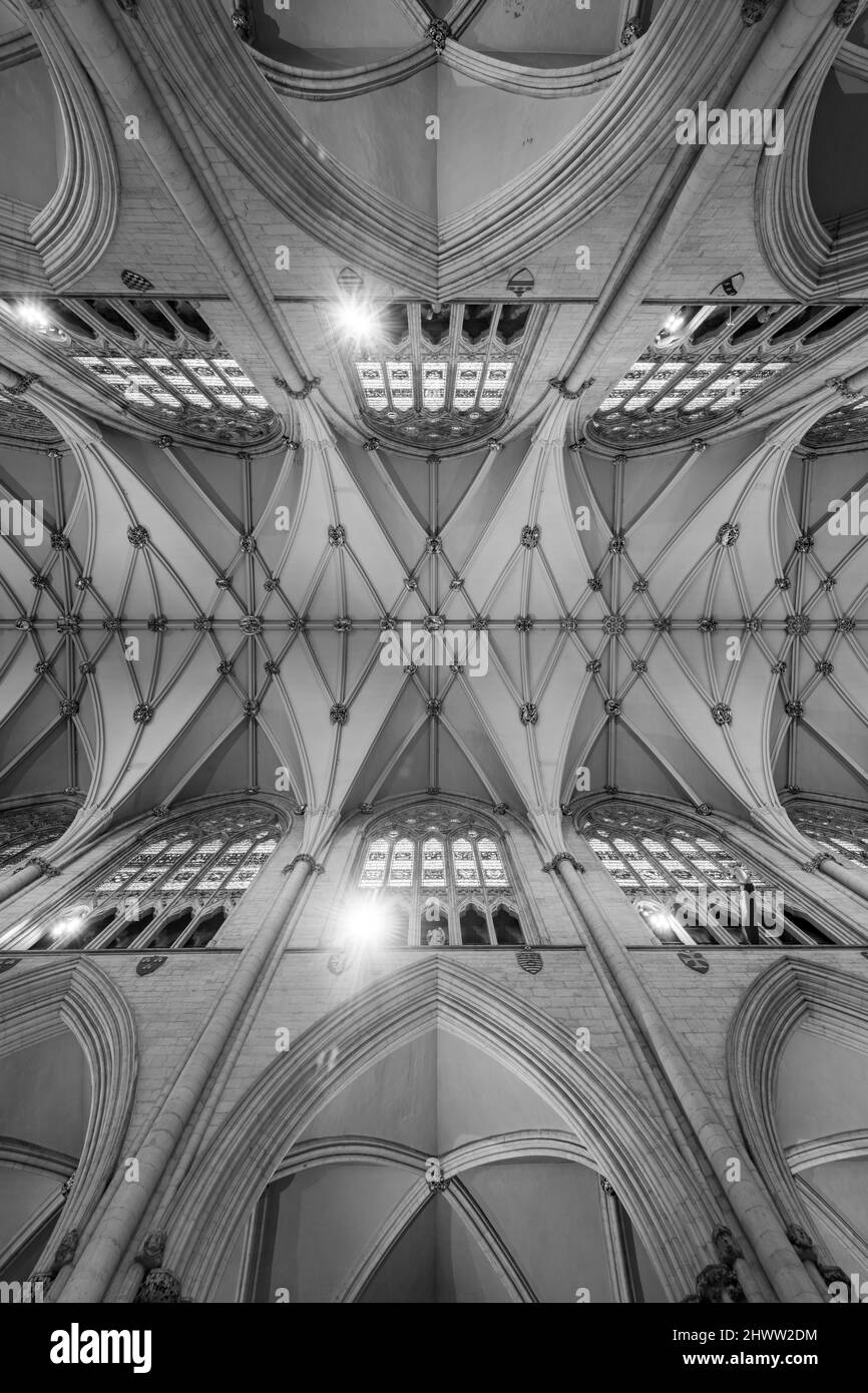 York.Yorkshire.United Kingdom.February 14th 2022.View of the ceiling ...