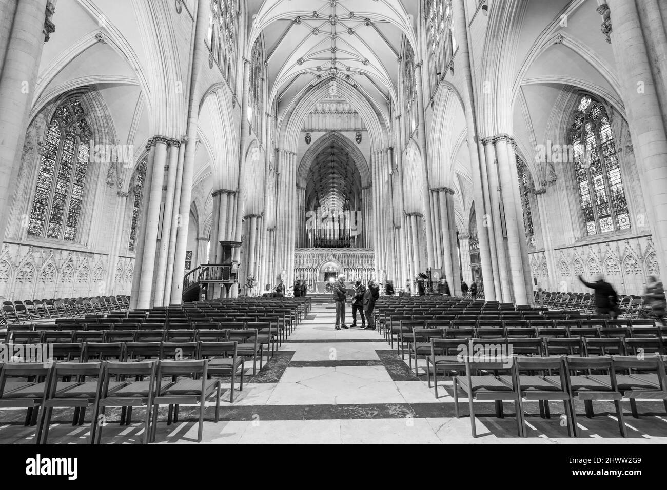 York.Yorkshire.United Kingdom.February 14th 2022.View of the nave ...