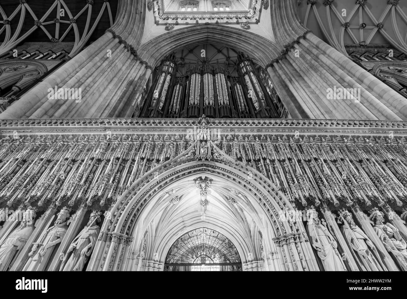 York.Yorkshire.United Kingdom.February 14th 2022.View of the organ ...