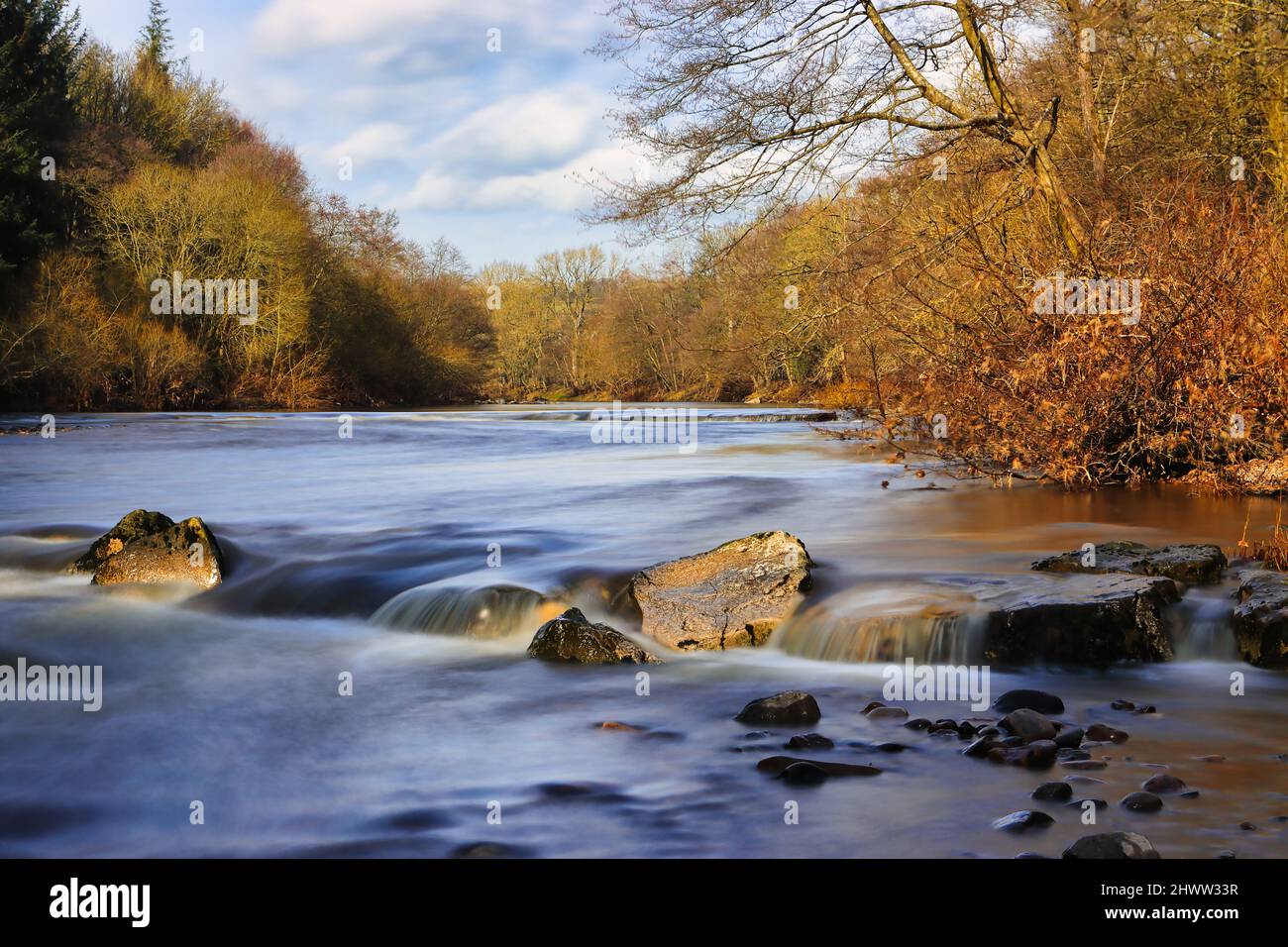 Scenic image of the River Wear at Witton Le Wear on a lovely Spring Day ...