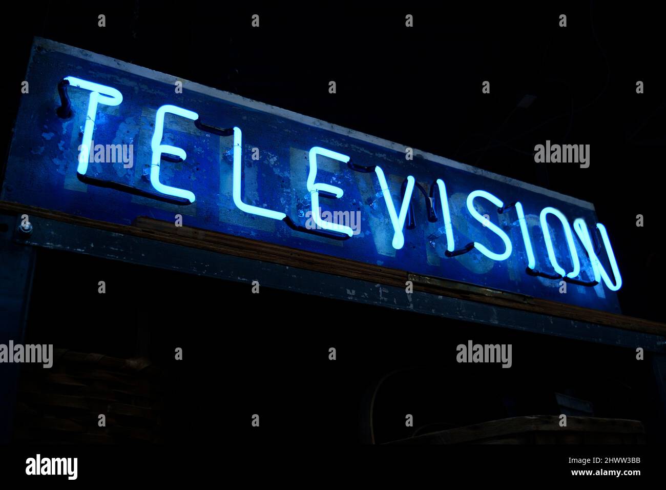 A vintage 1950s neon sign which once hung in a radio and television ...