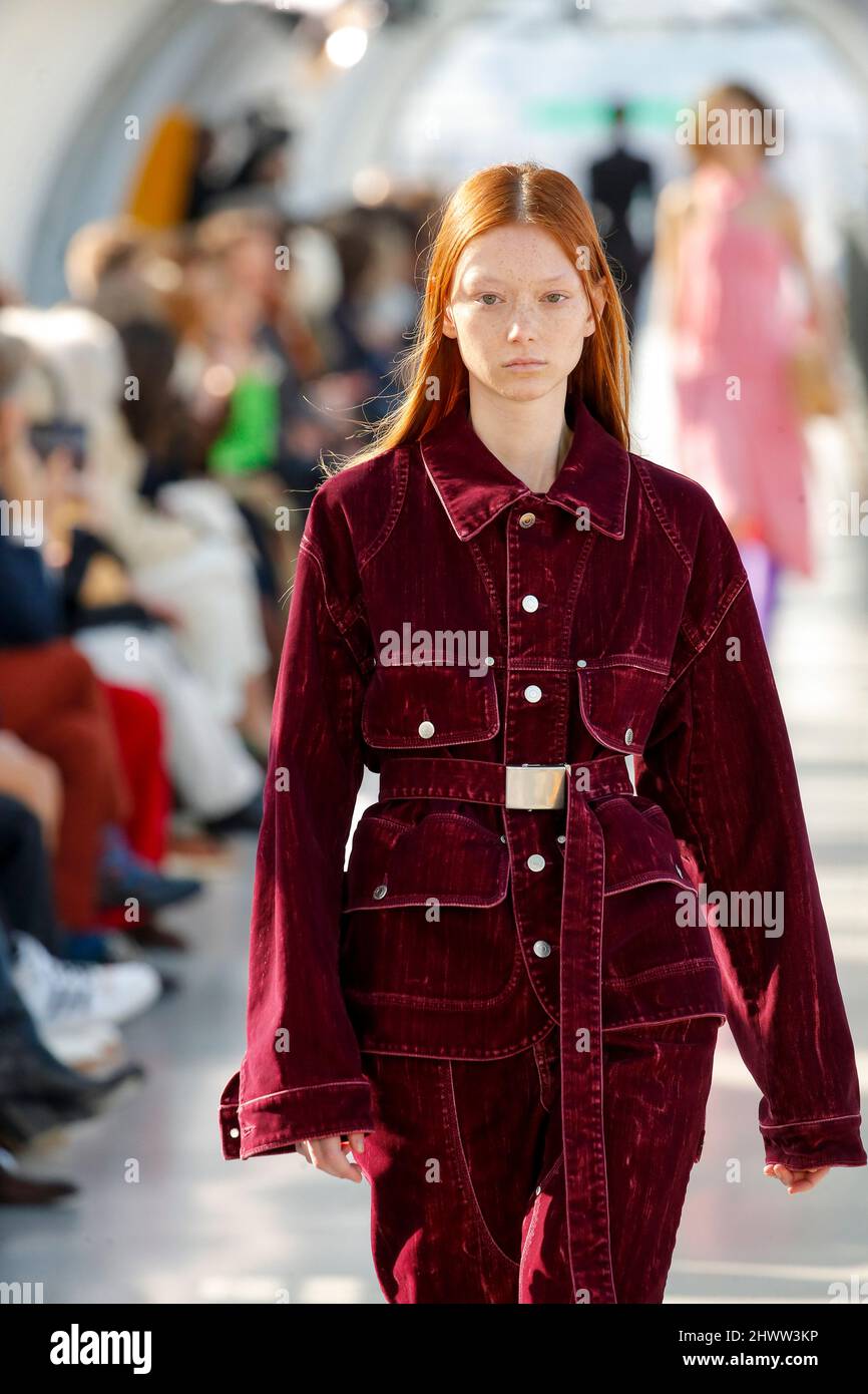 Model Sara Grace Wallerstedt walks on the runway at the Stella McCartney fashion show during ...