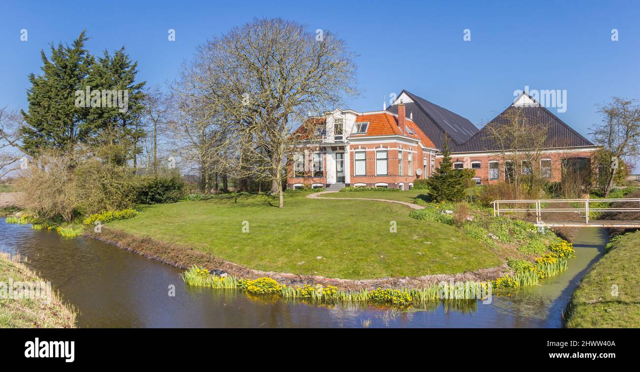 Panorama of a traditional farm house in Groningen, Netherlands Stock ...