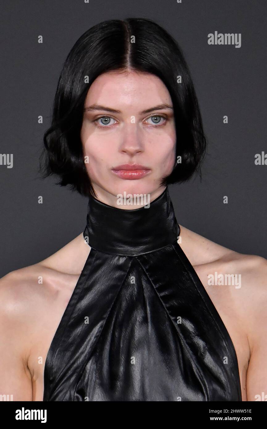 Model Mila van Eeten walks on the runway at the Ludovic de Saint Sernan fashion show during Fall ...