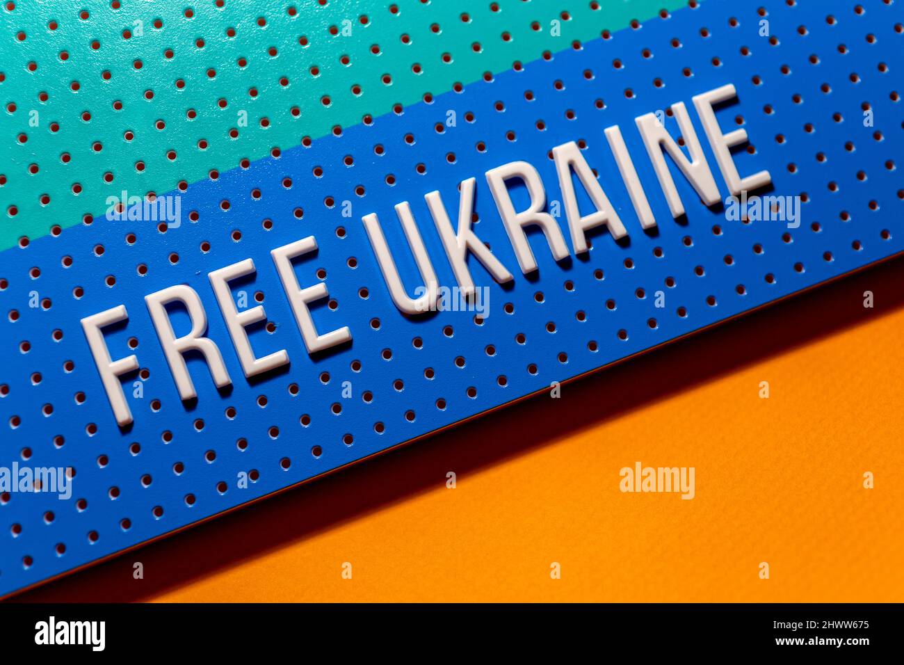 Free Ukraine supporter banner on a blue background Stock Photo - Alamy