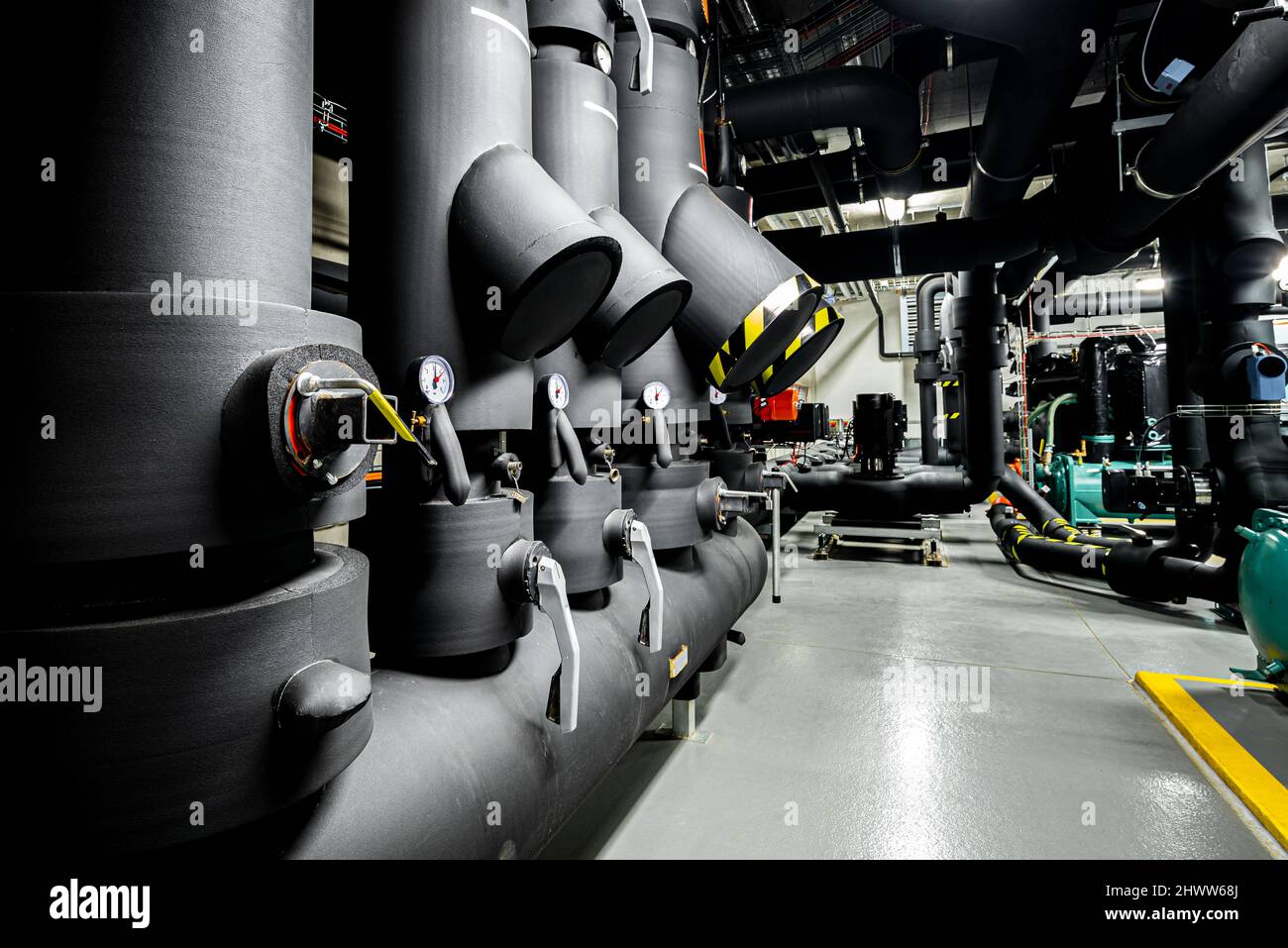 Pump station in the underground premises of the factory Stock Photo - Alamy