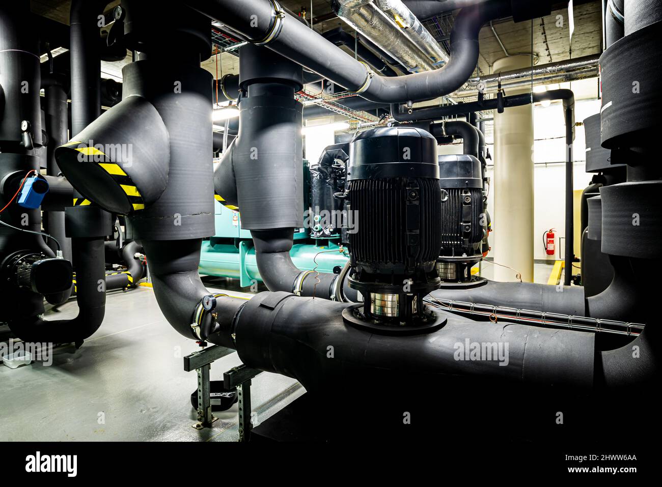 Pump station in the underground premises of the factory Stock Photo - Alamy