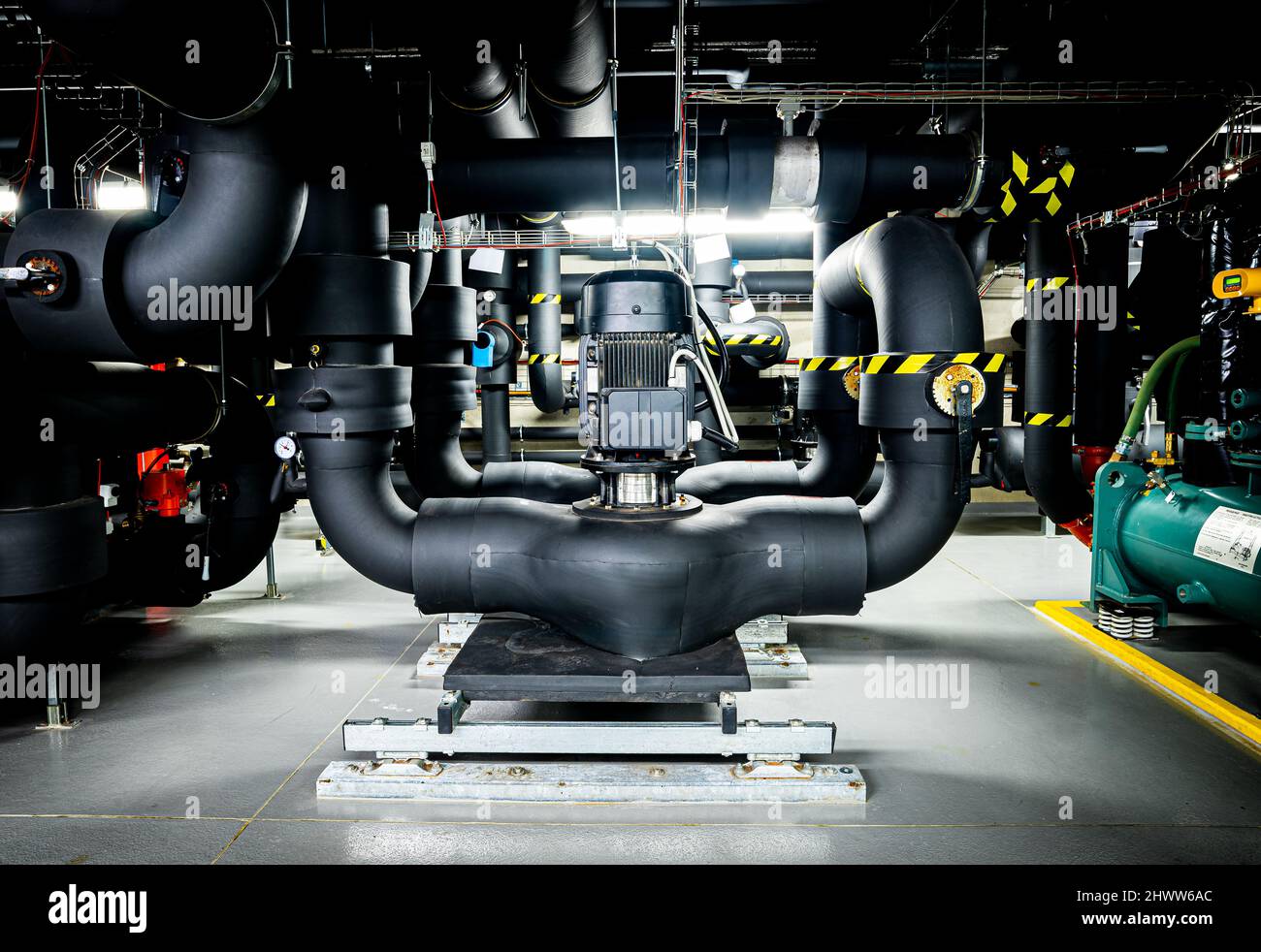 Pump station in the underground premises of the factory Stock Photo - Alamy