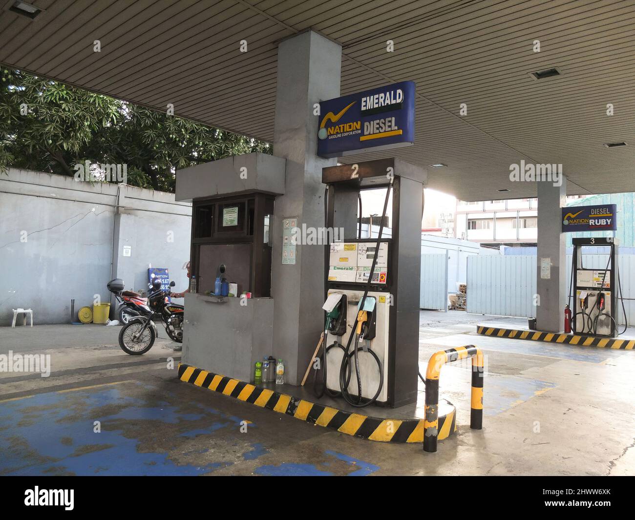 Full view of the gasoline station. The Philippines is experiencing ...