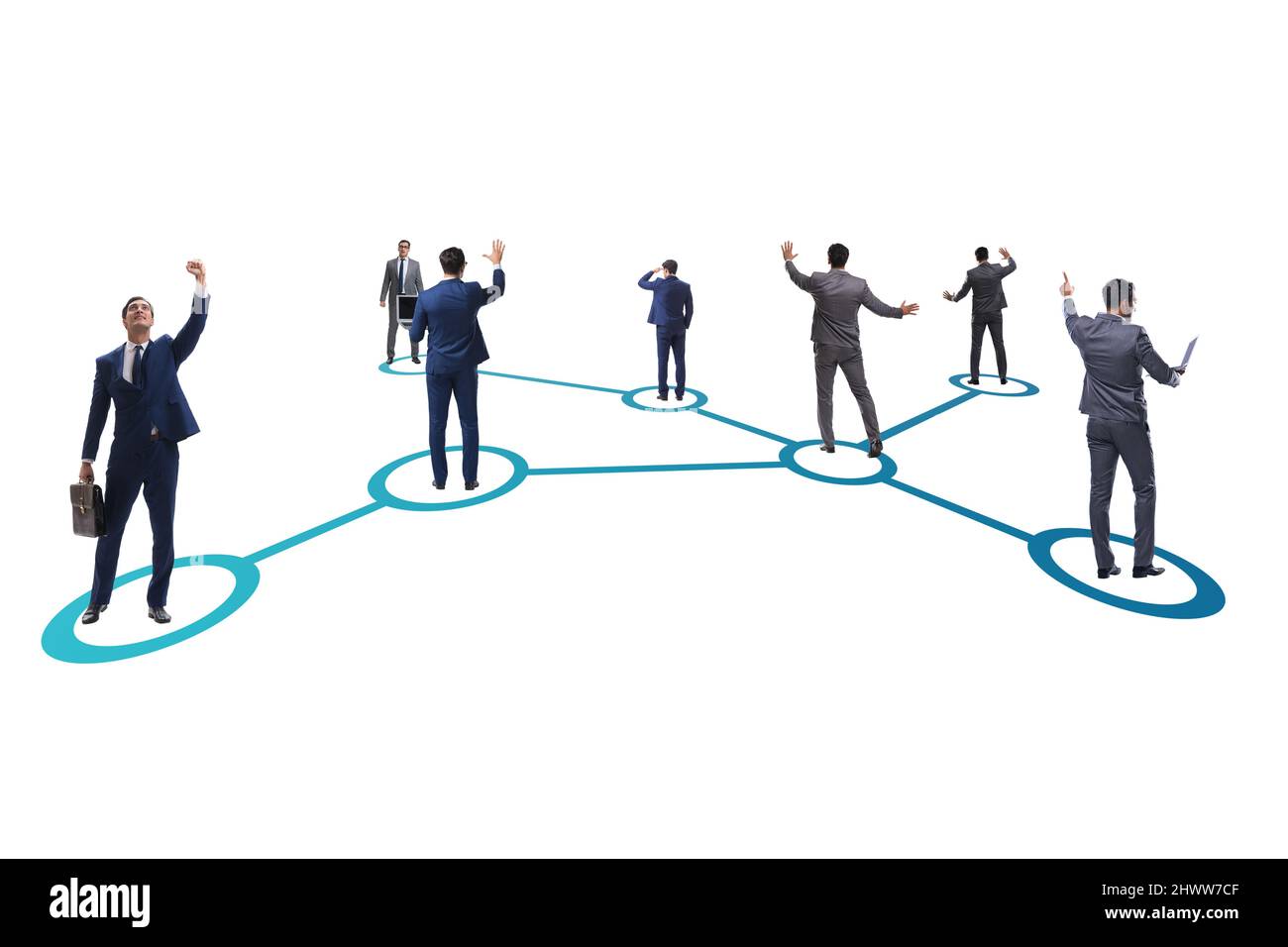 Concept of networking in the business with businessmen Stock Photo - Alamy