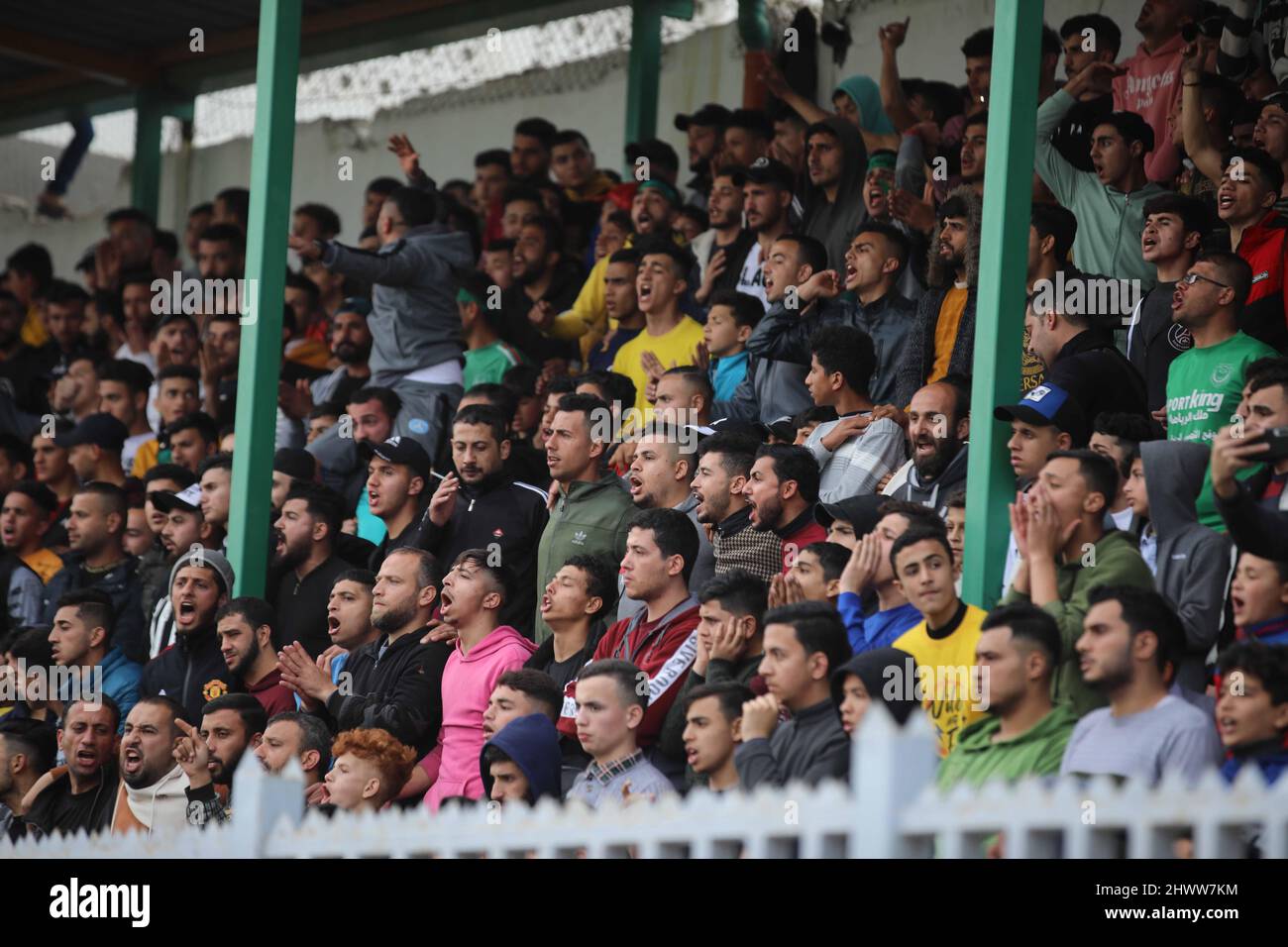 March 7, 2022, Gaza City, The Gaza Strip, Palestine: Palestinian fans ...