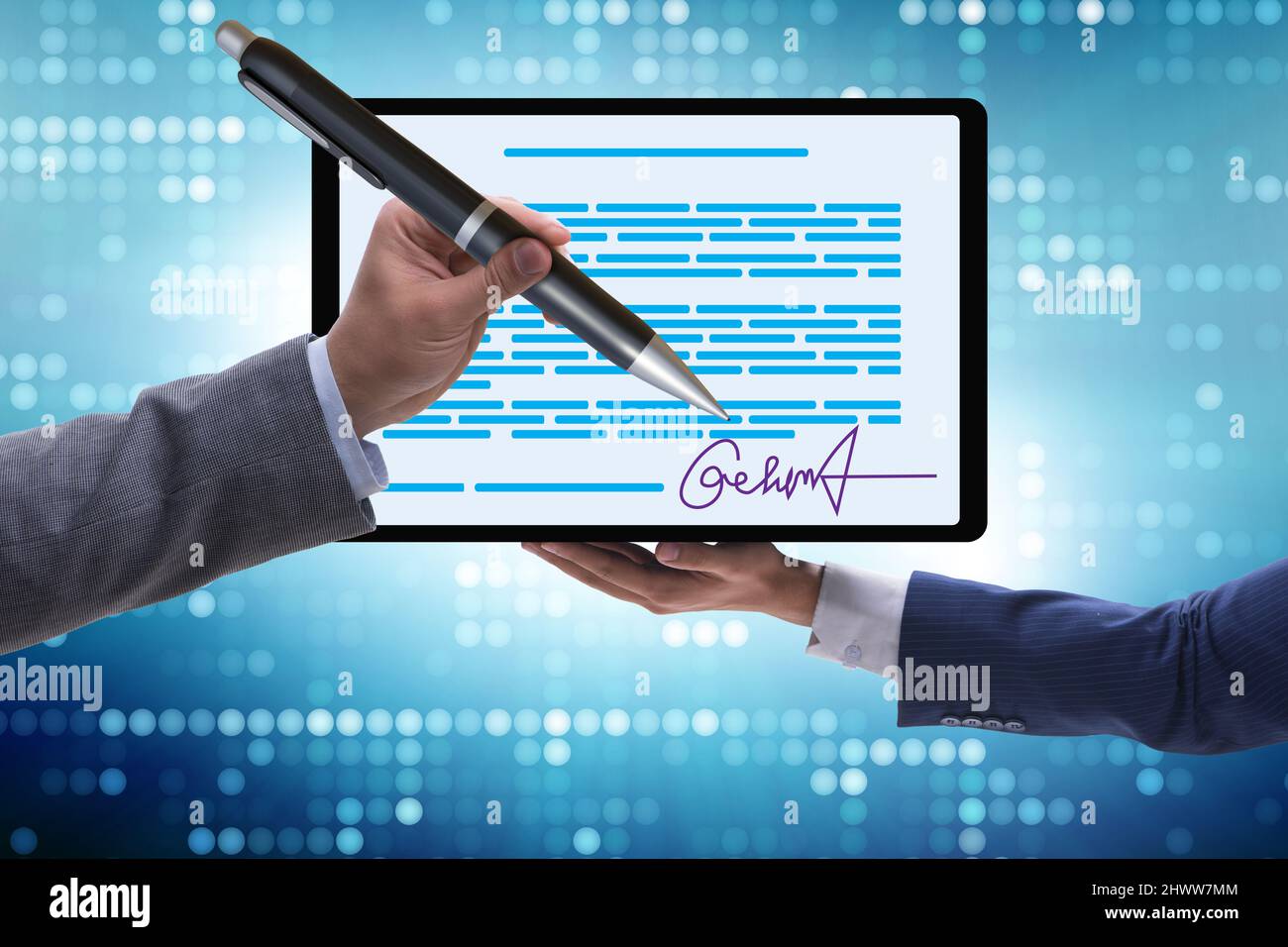 Electronic signature concept in business Stock Photo - Alamy