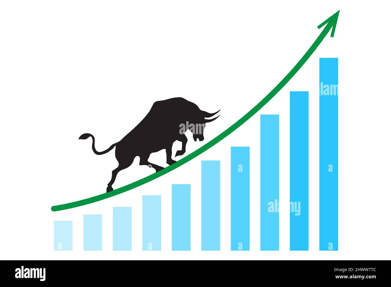 Illustration of the bull stock market on exchange Stock Photo - Alamy