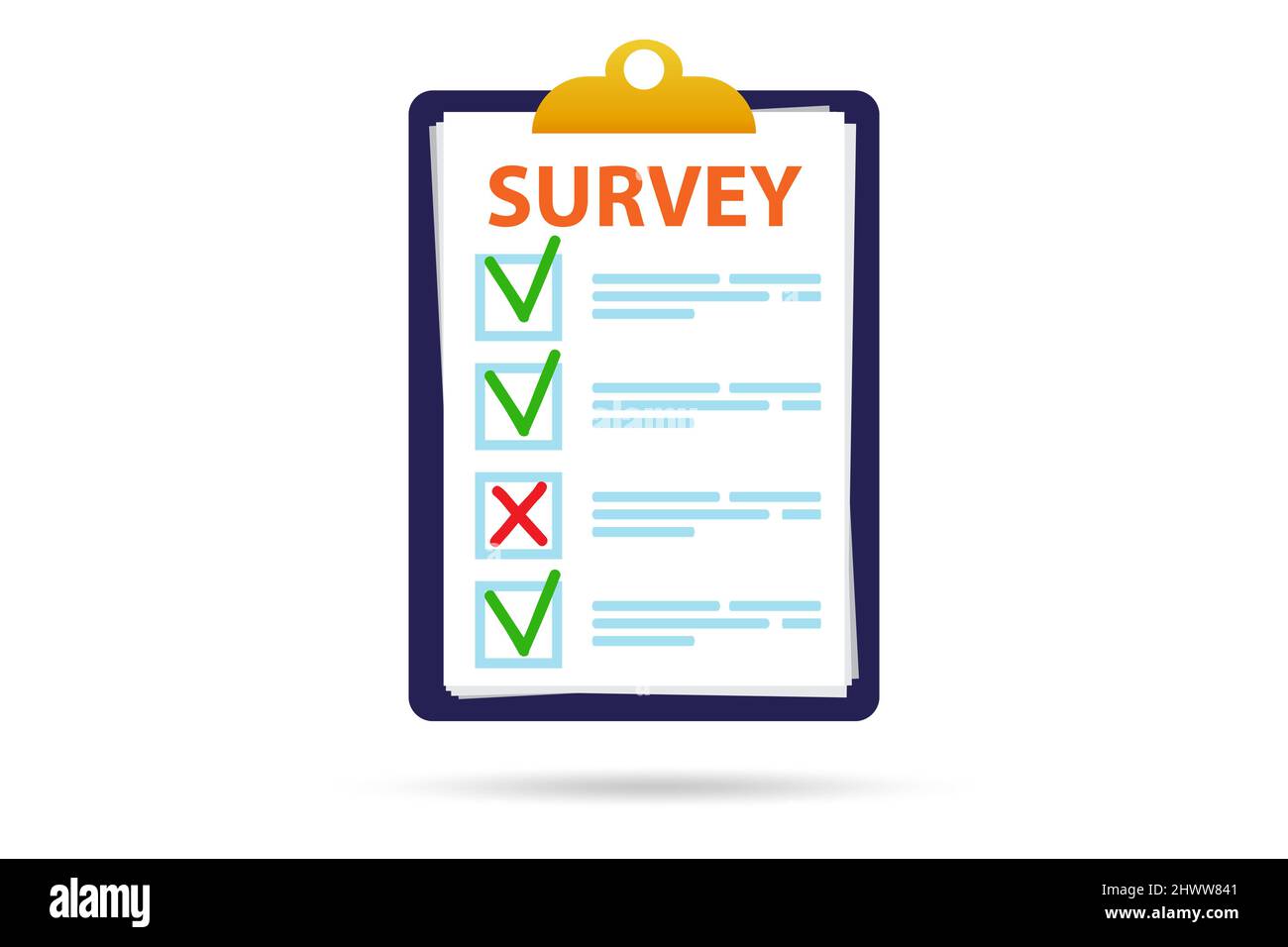 Survey questionnaire with the tick boxes Stock Photo - Alamy