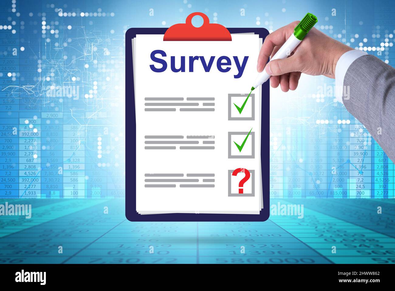 Survey questionnaire with the tick boxes Stock Photo - Alamy