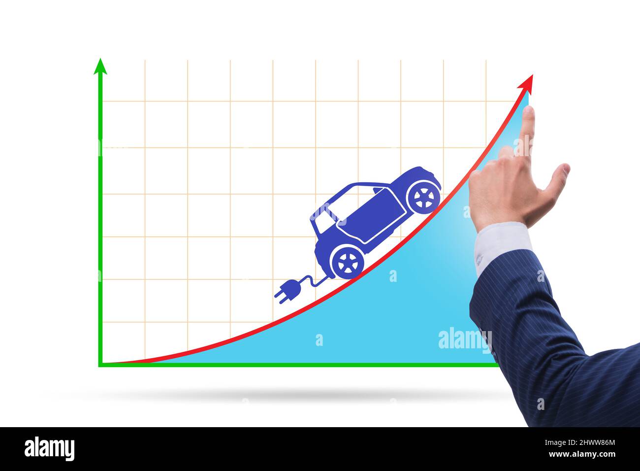 Growth of the electric car usage concept Stock Photo - Alamy