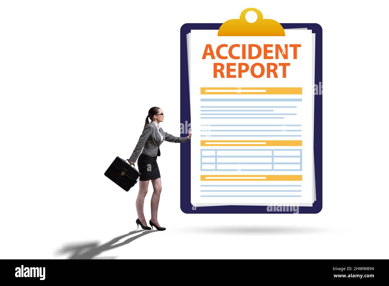 Woman filling form in Cut Out Stock Images & Pictures - Alamy