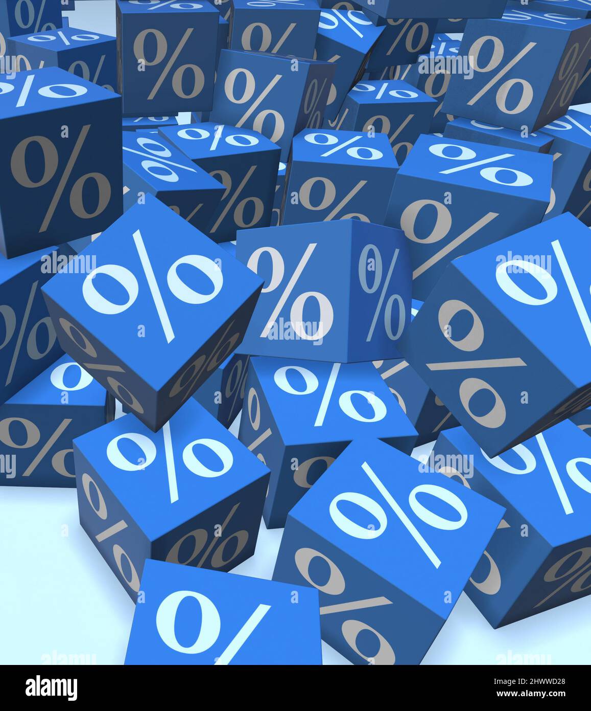 The percentage signs on cubes - 3d rendering Stock Photo - Alamy