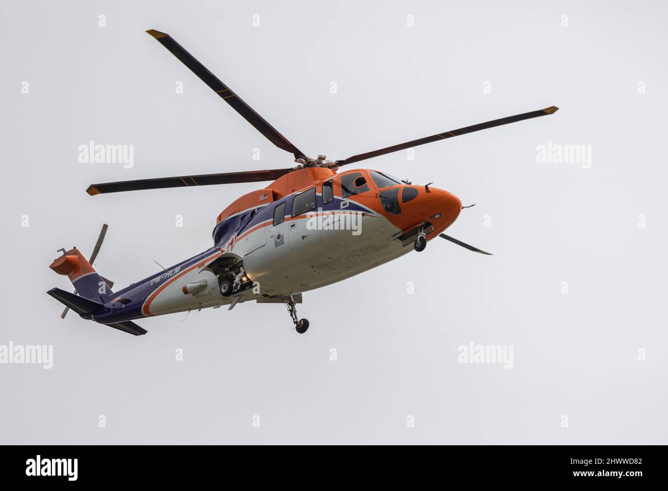 Kota Kinabalu, Sabah, Malaysia-October 24, 2021 : Helicopter model 9M ...