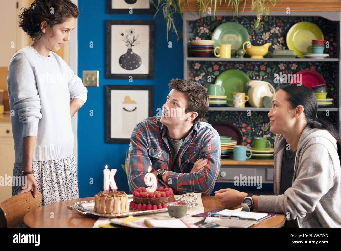 RESCUED BY RUBY, from left: Kaylah Zander, Grant Gustin, Sharon Taylor ...