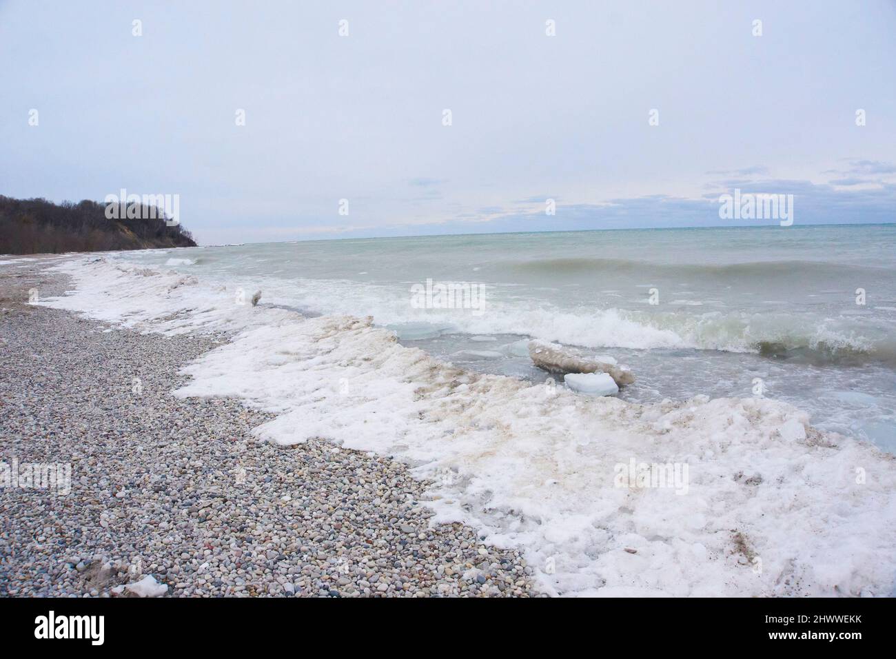 Grant Park Beach in winter, Milwaukee, Wisconsin Stock Photo - Alamy