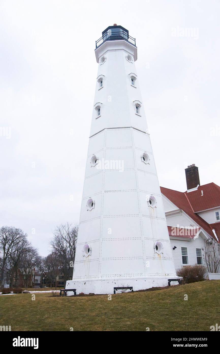 North Point Lighthouse in Lake Park, Milwaukee, Wisconsin Stock Photo ...