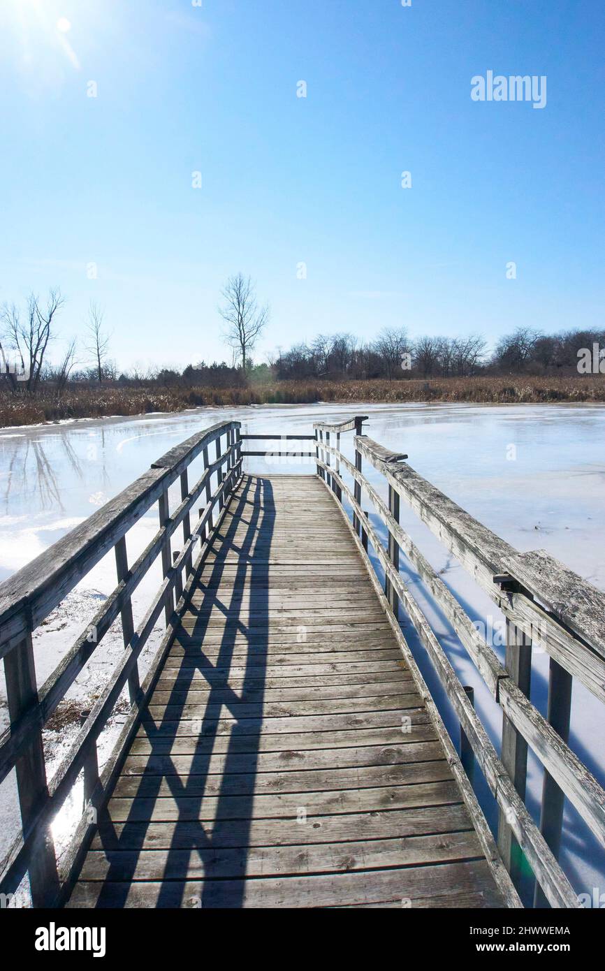 Richard Bong Recreation Area in winter, Kansasville, Wisconsin Stock ...