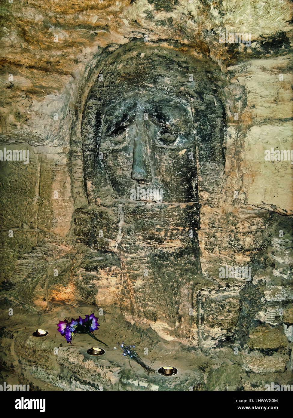 Sad mother monument, made in stone inside the "Museum of Partisan Glory ...