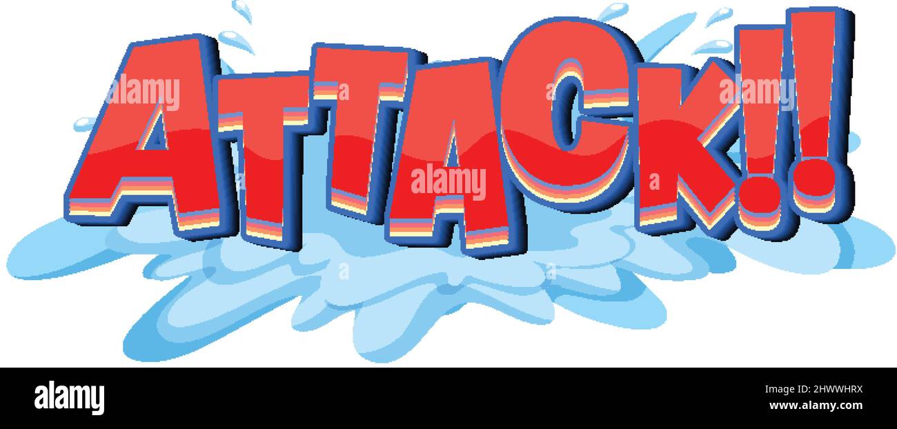 Attack Text design on white background illustration Stock Vector Image ...