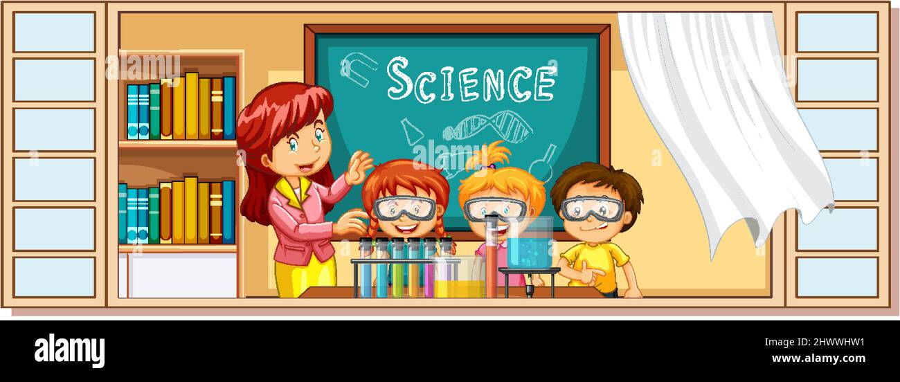 View through the window of classroom illustration Stock Vector Image ...
