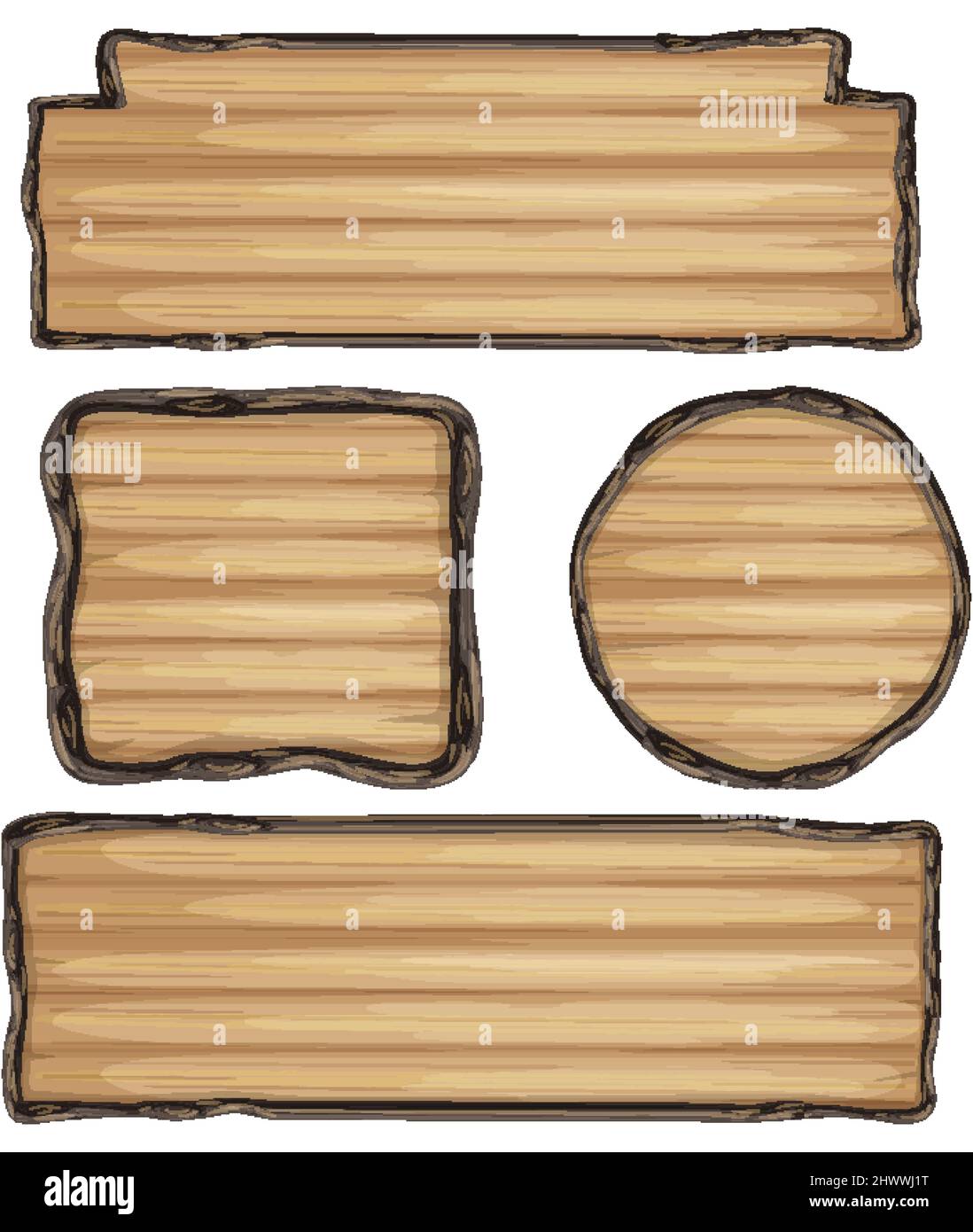 Set of wooden sign banner illustration Stock Vector Image & Art - Alamy