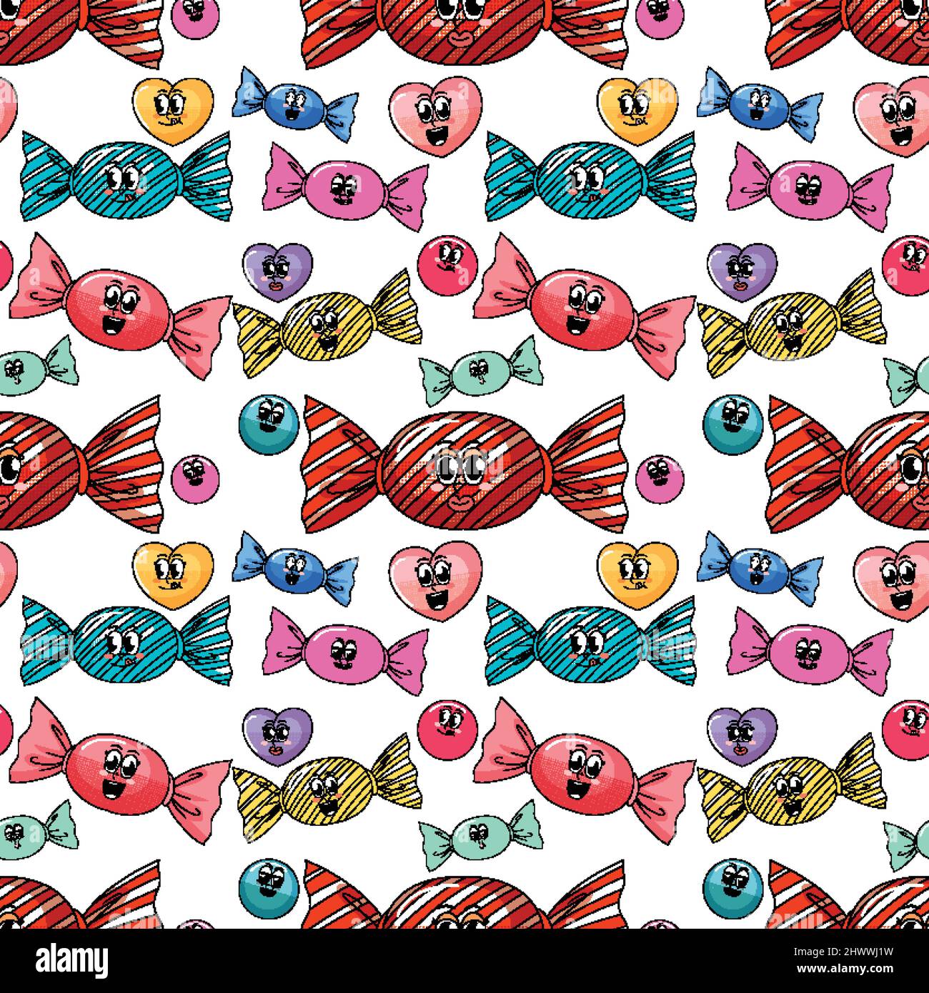 Seamless pattern cartoon on white background illustration Stock Vector ...