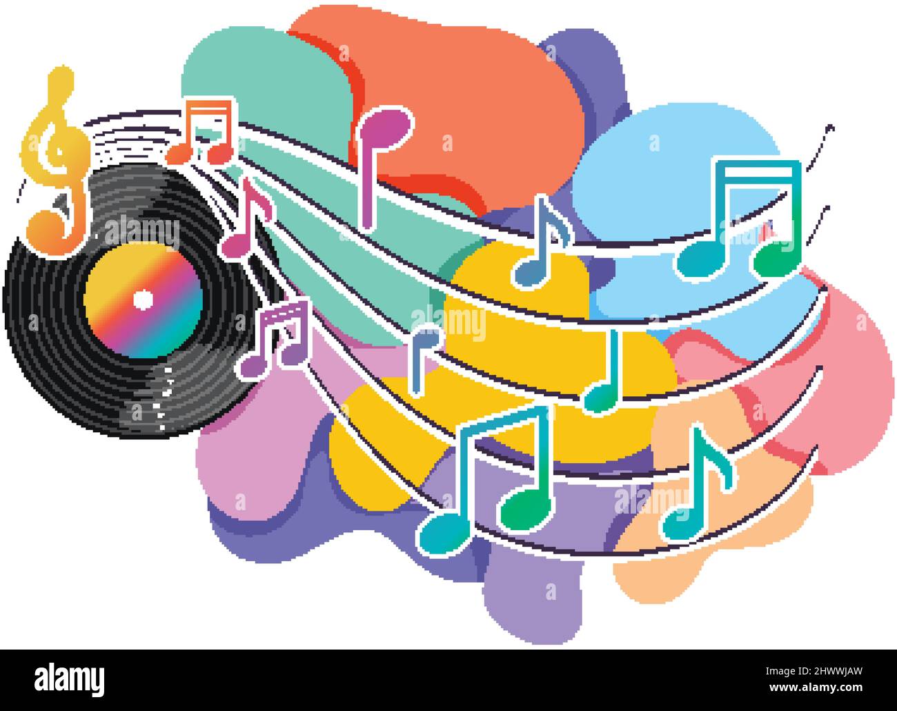 Colourful Musical Notes Clip Art