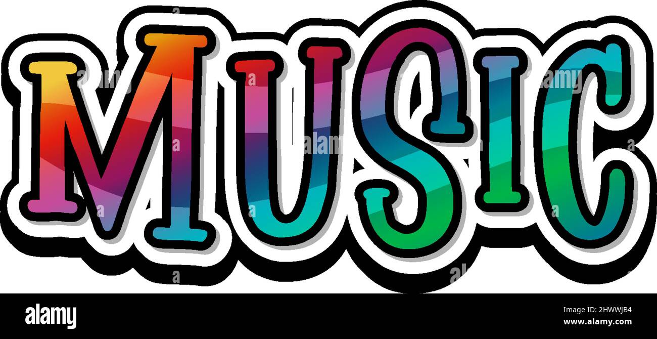 Font design for word music on white background illustration Stock ...
