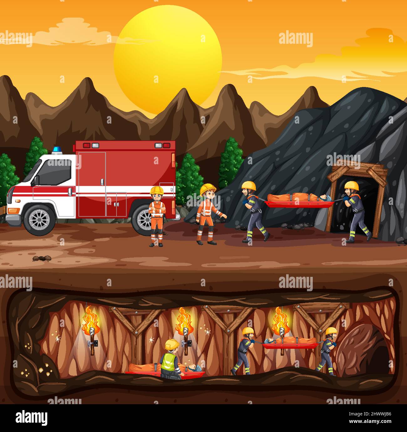 Sunrise cave Stock Vector Images - Alamy