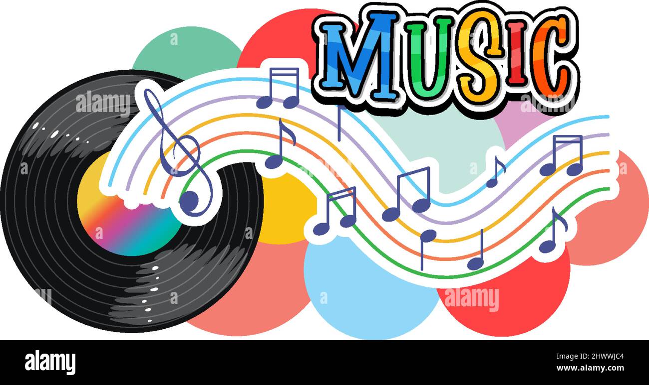 Font design for word music with music notes on white background ...