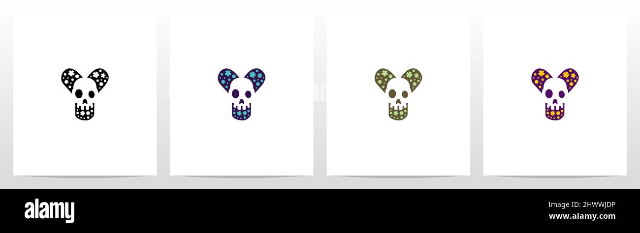 Spooky Skull On Letter Logo Design Y Stock Vector Image & Art - Alamy